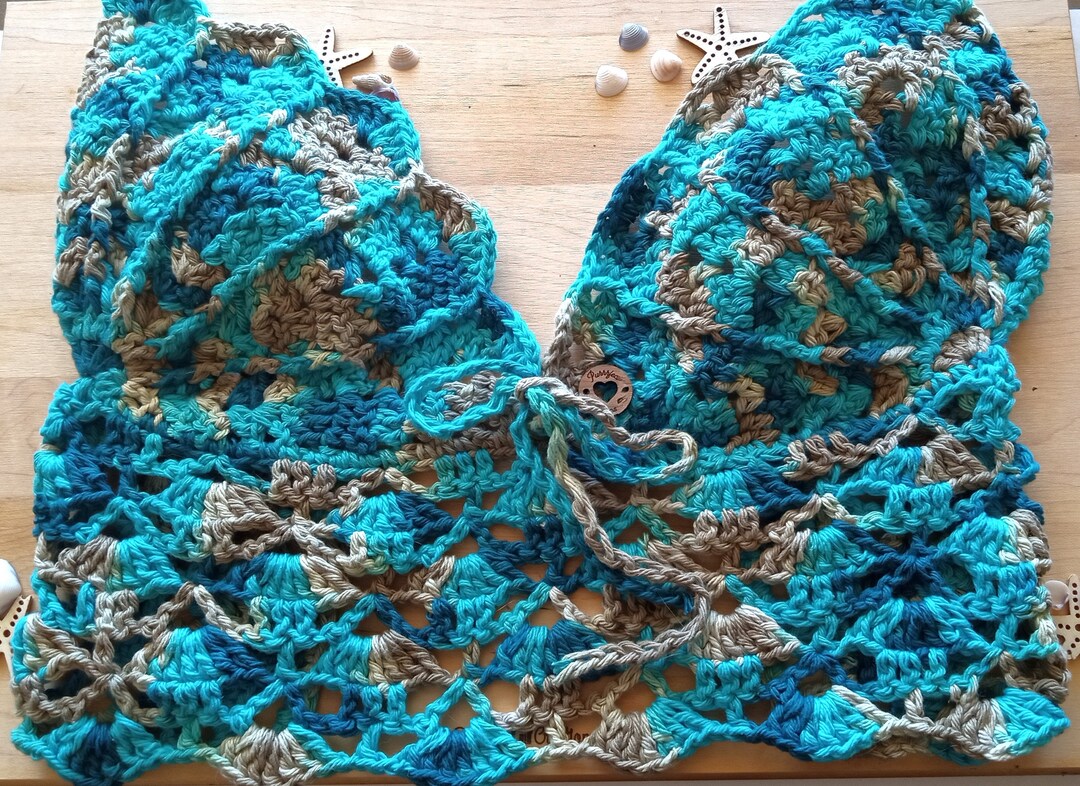 Mermaid Crochet Push up Top / Crochet Crop Top/ Bralette / Swimwear ...