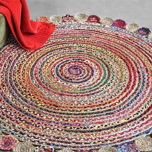 Hand Braided Chindi Cotton Scalloped Runners Area Rug, Handmade Jute ...