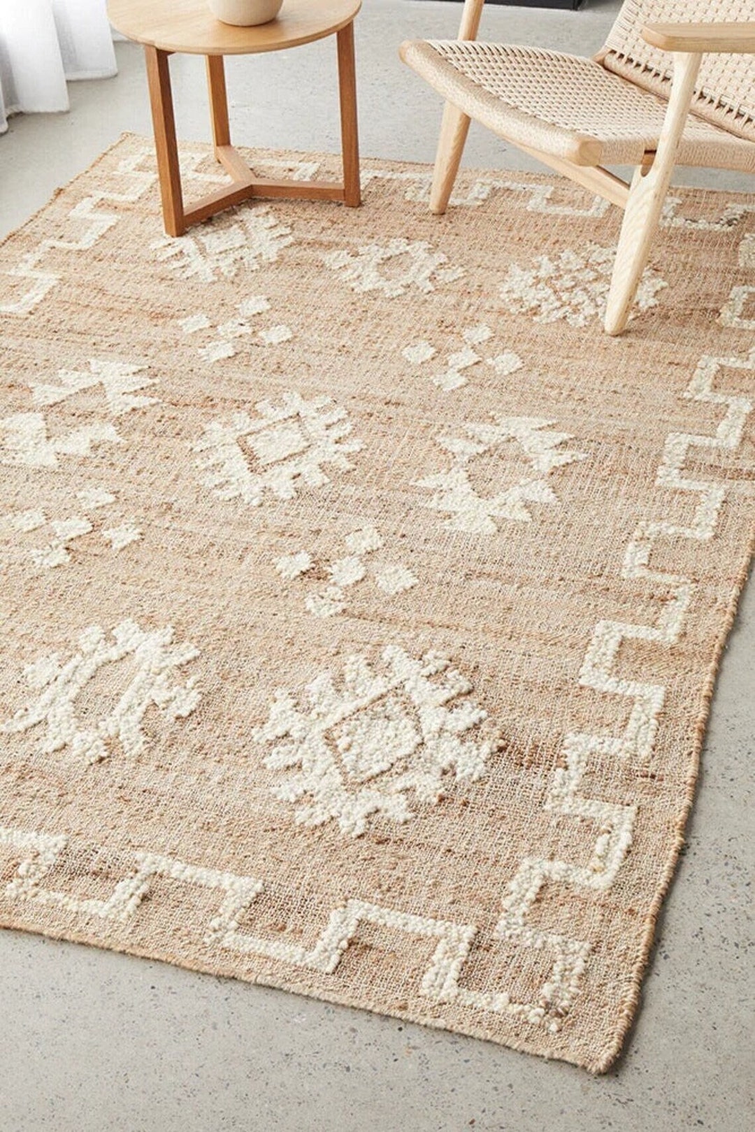 Natural White Flower Jute Rug, High Quality Hand Woven Premium Quality ...