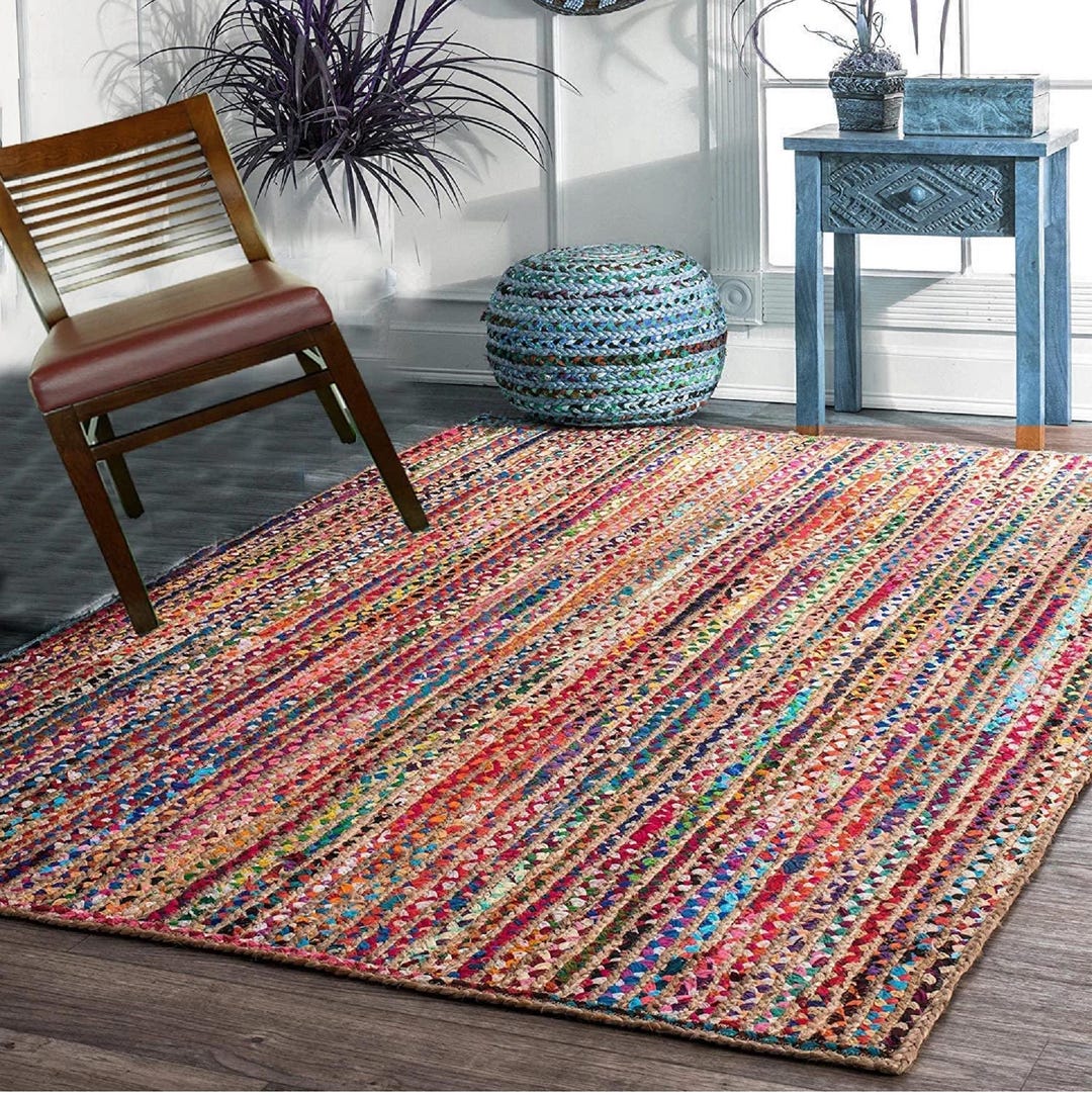 Handmade Cotton Chindi Rug: Bohemian Woven Floor Mat (4x6 to 12x20 Feet ...