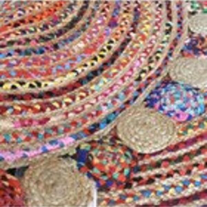 Hand Braided Chindi Cotton Scalloped Runners Area Rug, Handmade Jute ...