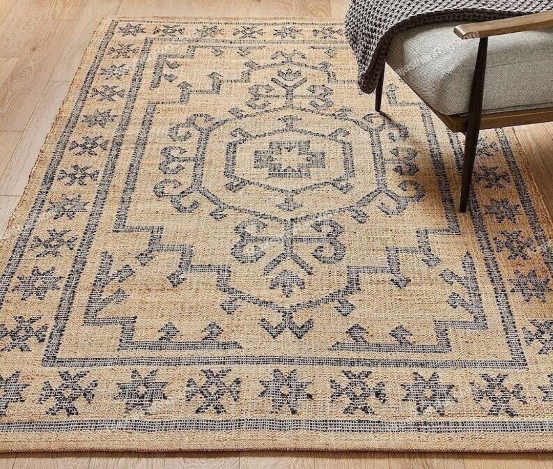 3x5, 6x9, 10x12 Feet Rug Handloom Cotton Jute Area Kilim Rug, Hand ...