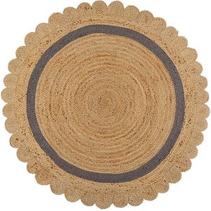 Hand-braided Natural Round Jute Rug | Custom Size Jute Round Rug, Beige ...