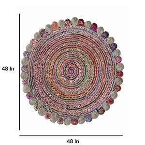 Hand Braided Chindi Cotton Scalloped Runners Area Rug, Handmade Jute ...