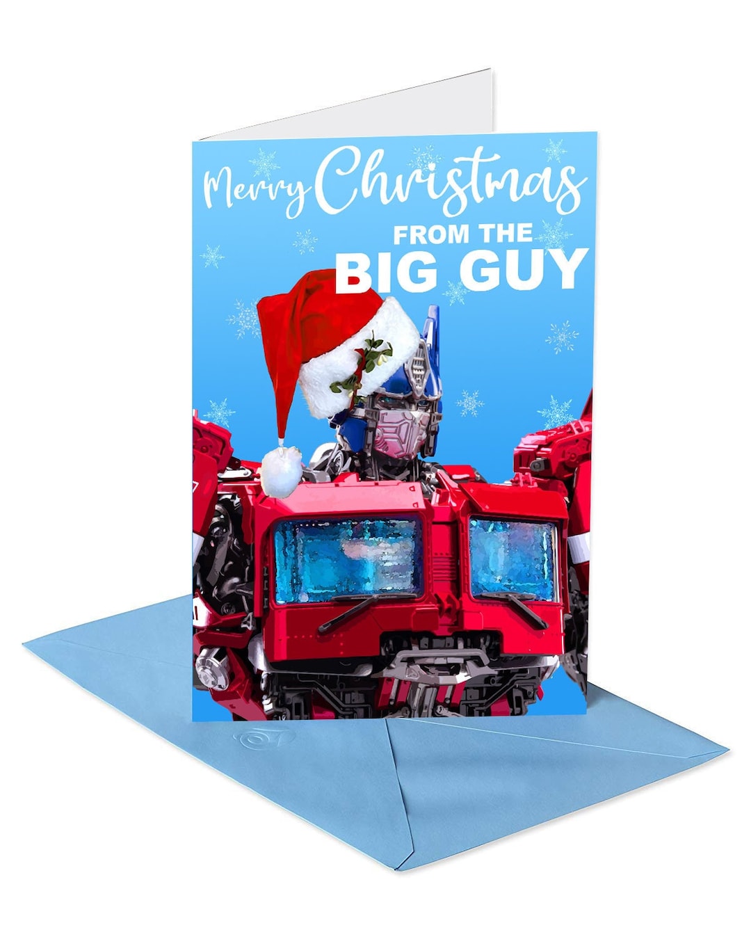 Transformers Christmas Cardoptimus Prime Funny Holiday - Etsy