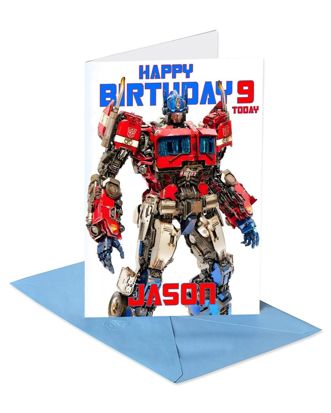 Personalised Optimus Prime Birthday Card 5 X 7 Digital - Etsy