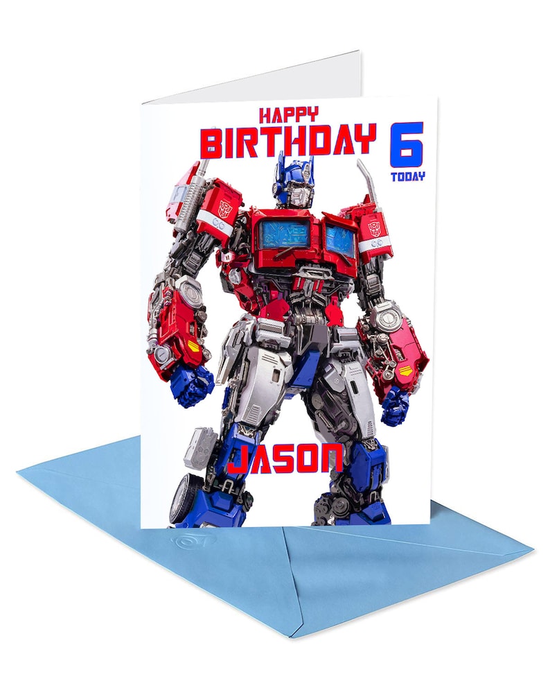 Personalised Optimus Prime Birthday Card 5 X 7rescue Bots - Etsy