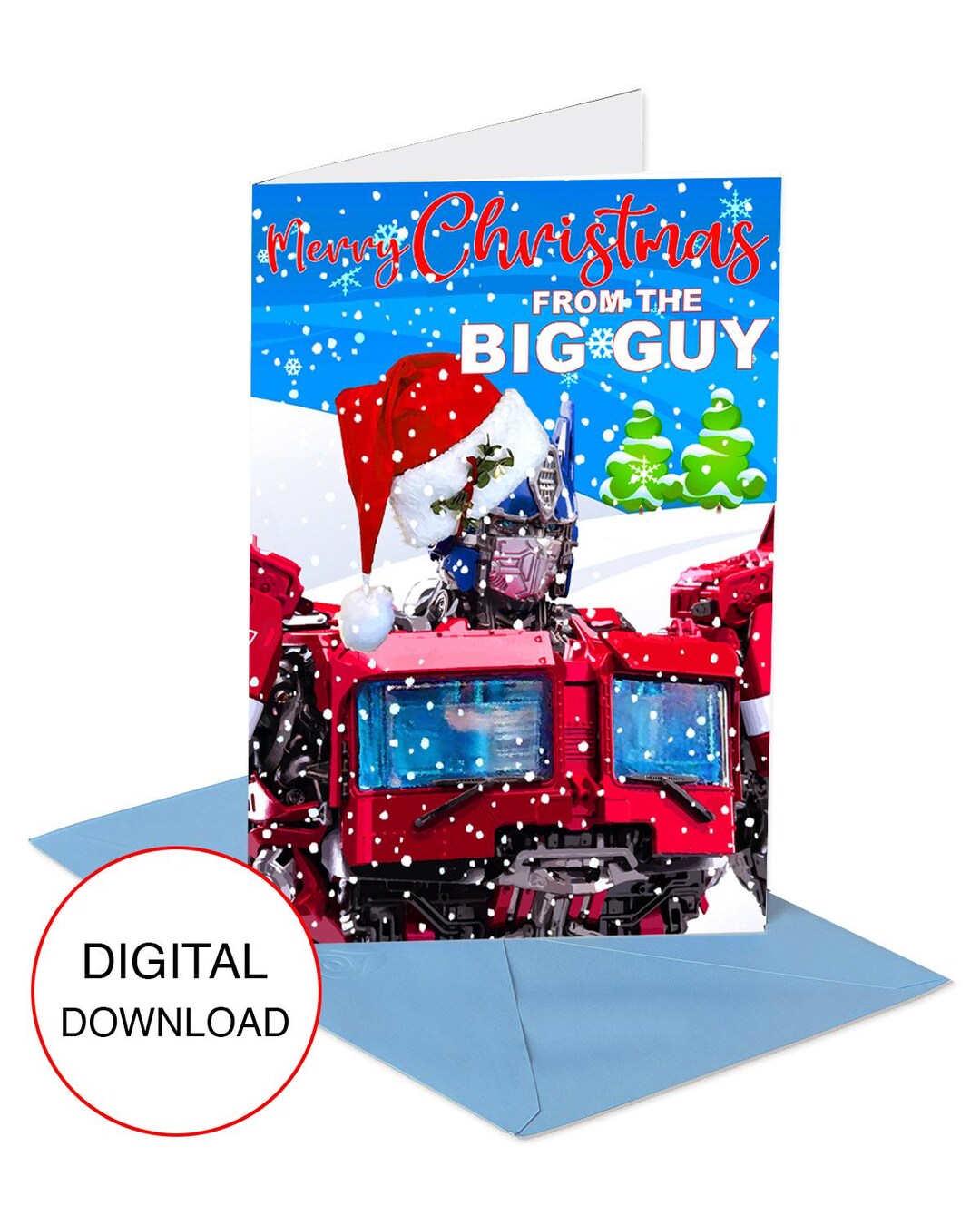 Transformers Christmas Card,optimus Prime Funny Holiday Greeting Card 5 ...