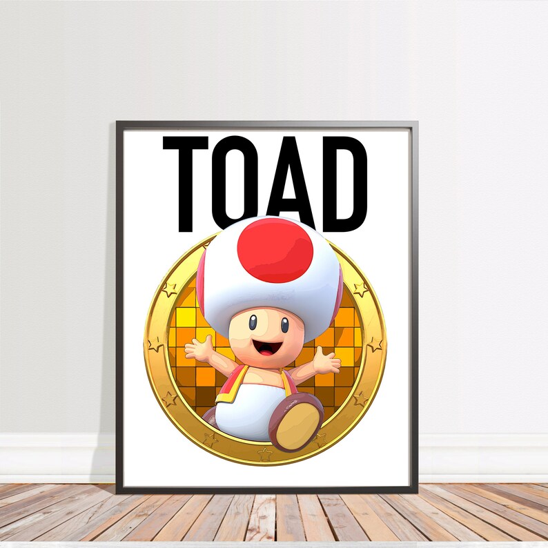 Super Mario,toad Print, Digital Download, for Kids Room Wall Decor ...