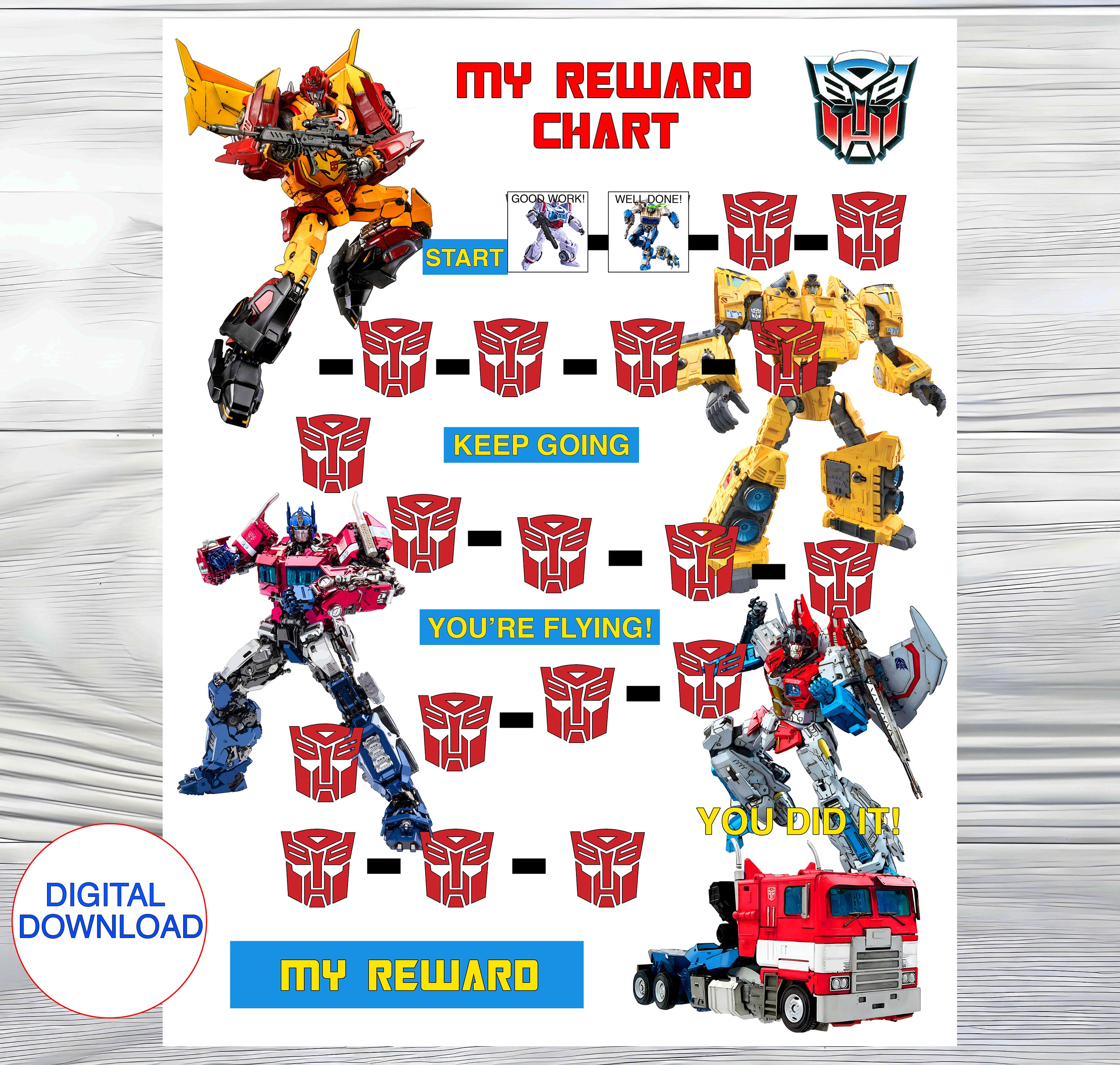Reward Charts,transformers Rescue Bots, Kids ,behavior Chart, Potty ...