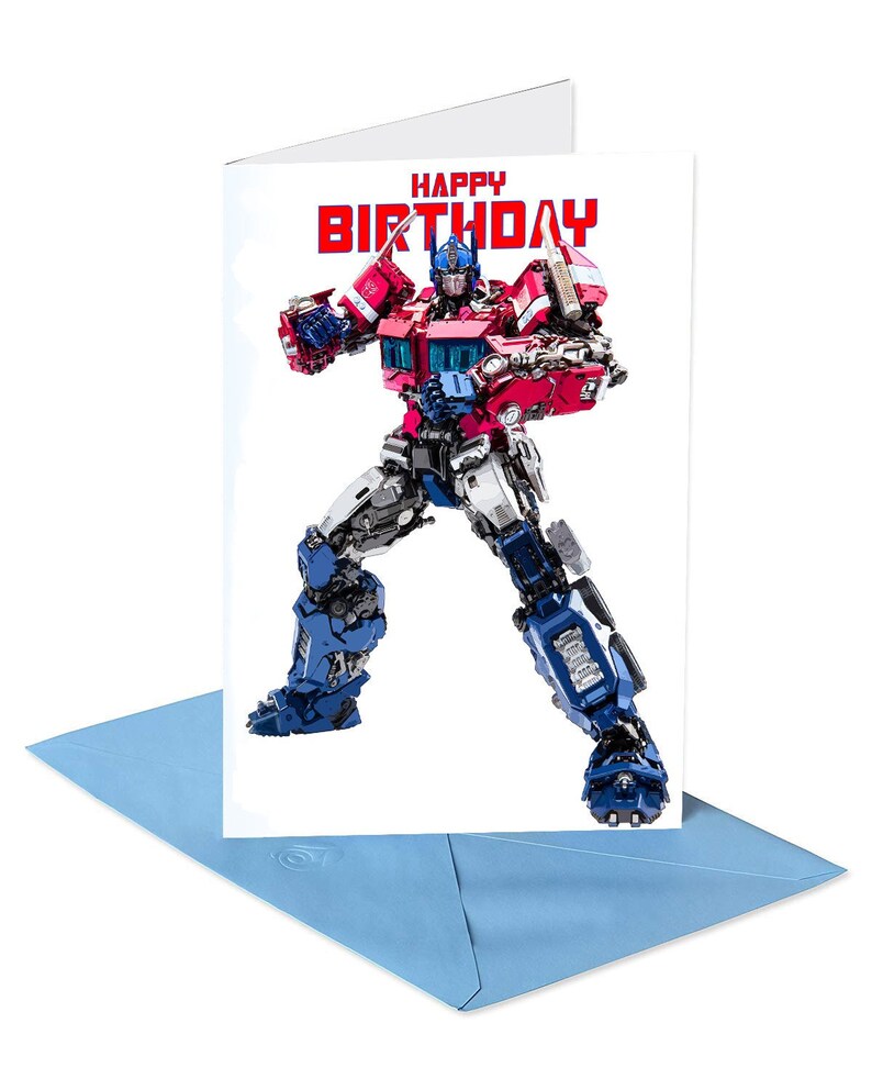 Transfomers Birthday Card Optimus Prime instant Download - Etsy