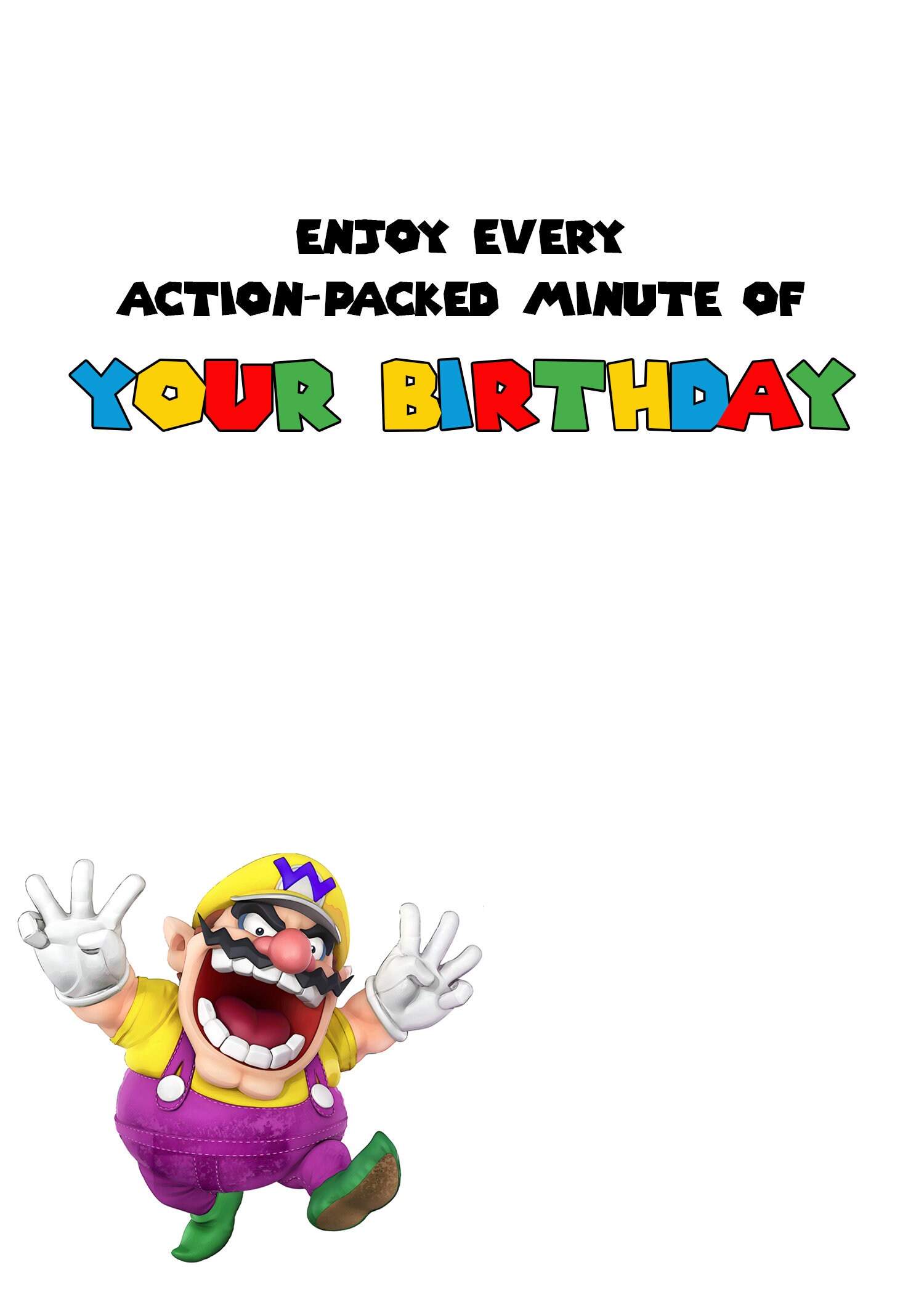 Personalized SUPER MARIO Birthday Card, Nephew, Any Age, Boys Card ...