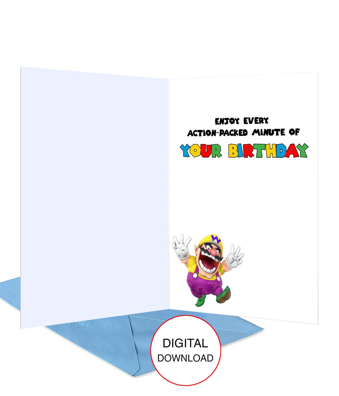 SUPER MARIO Birthday Card,bowser,donkey Kong,digital Download,card for ...