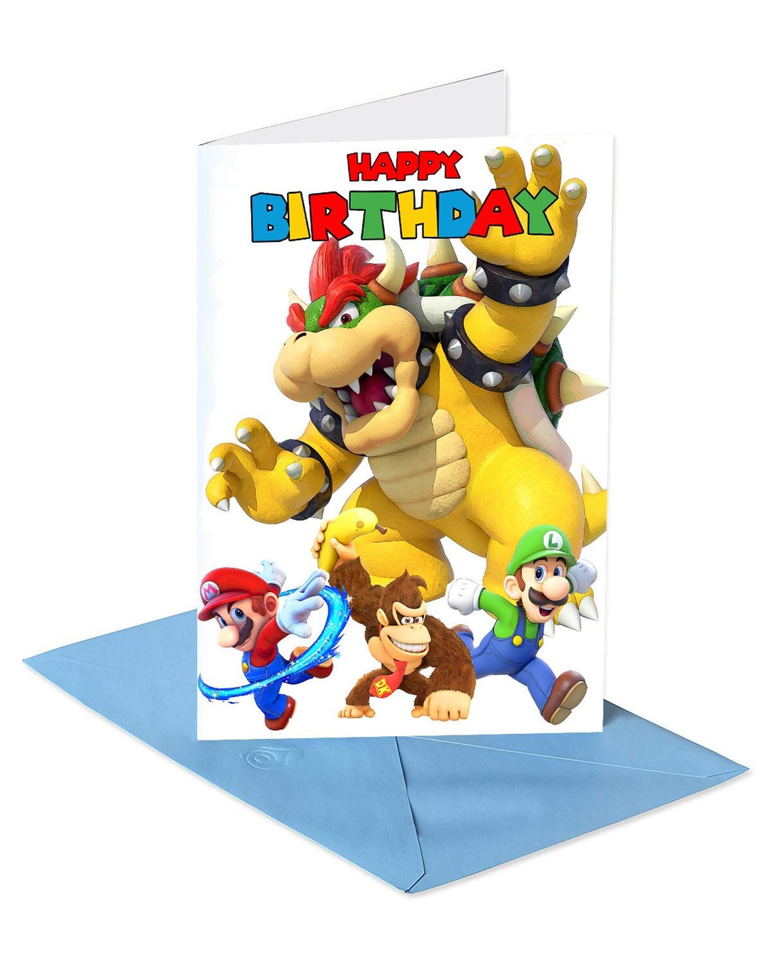 SUPER MARIO Birthday Card,bowser,donkey Kong,digital Download,card for ...