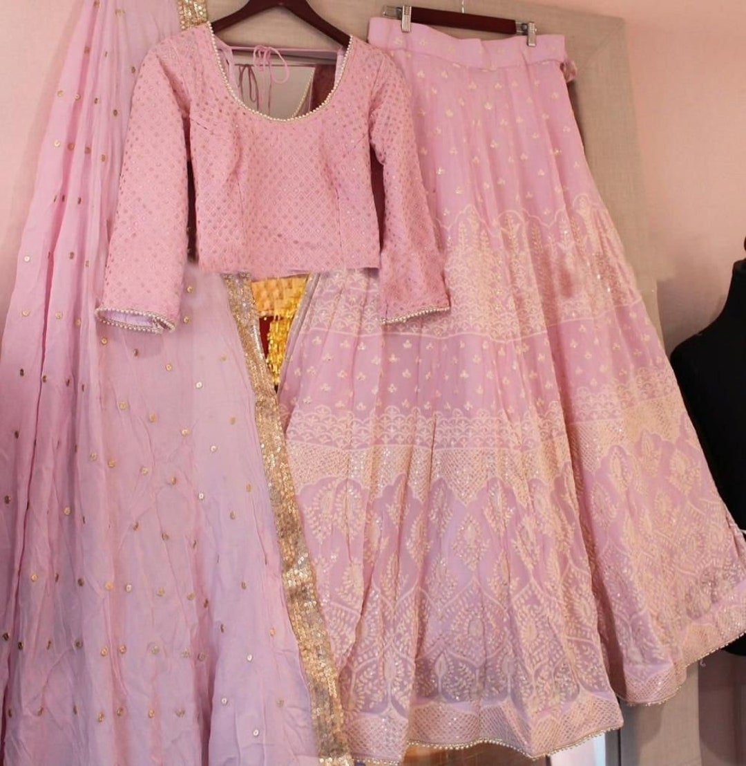 Pastel Pink Baby Pink Lehenga Choli for Women Indian Wedding - Etsy