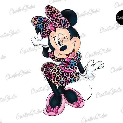Leopard Minnie Mouse PNG File Minnie Gold Glittermom - Etsy