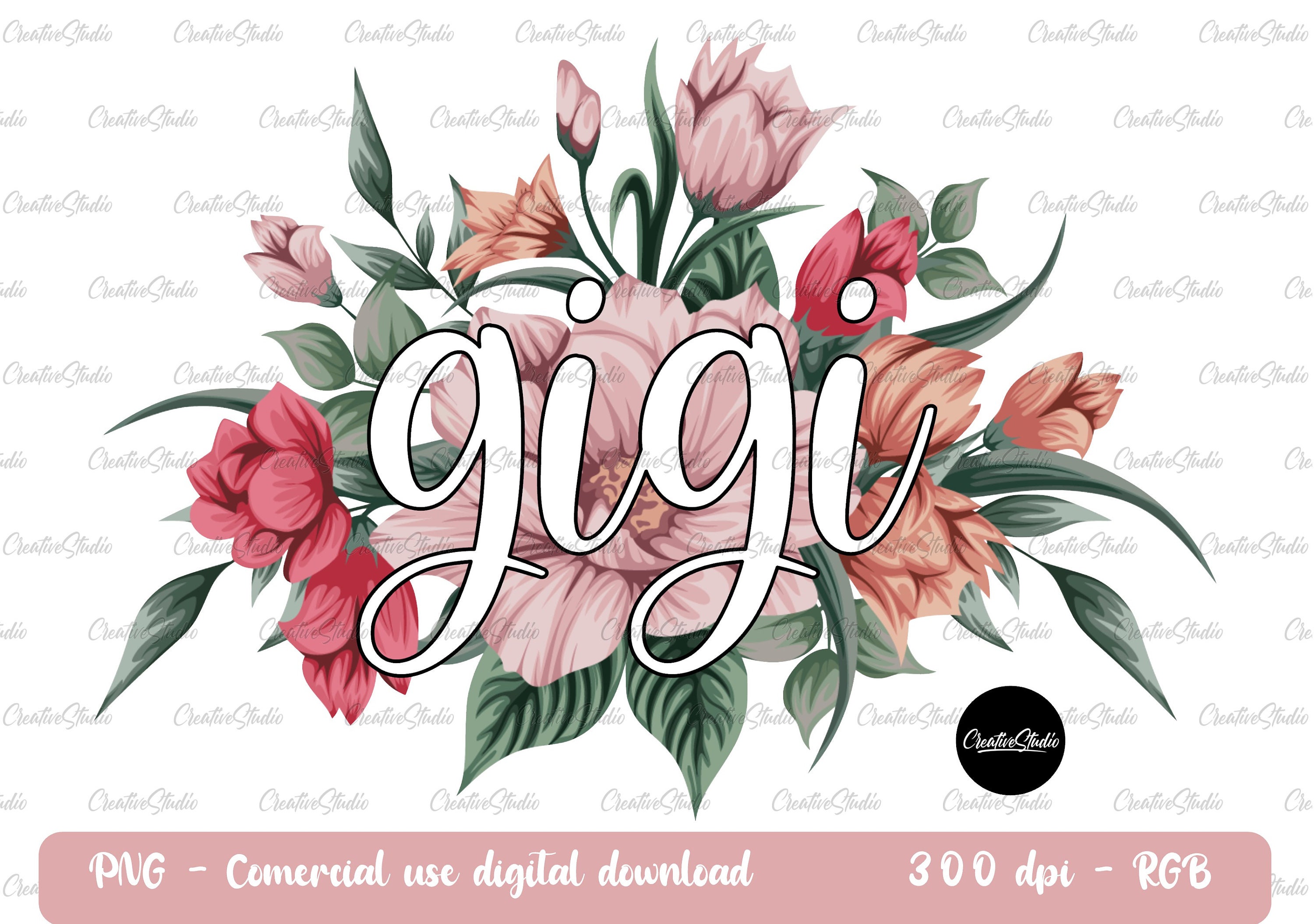 Watercolor Floral Designs floral Gigi png Instant Download Gigi ...