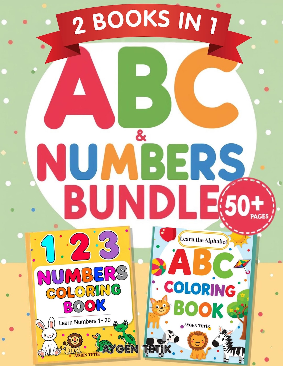 ABC & Numbers Coloring Book Bundle for Kids | 2 Books in 1 | 50 ...