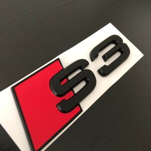 AUDI S3 Lettering Logo Badge Emblem Boot Matt Black - Etsy UK