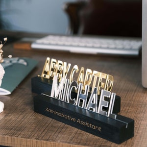 Personalized Name Plate, Wood Sign Desk Accessories, Christmas Gift for ...