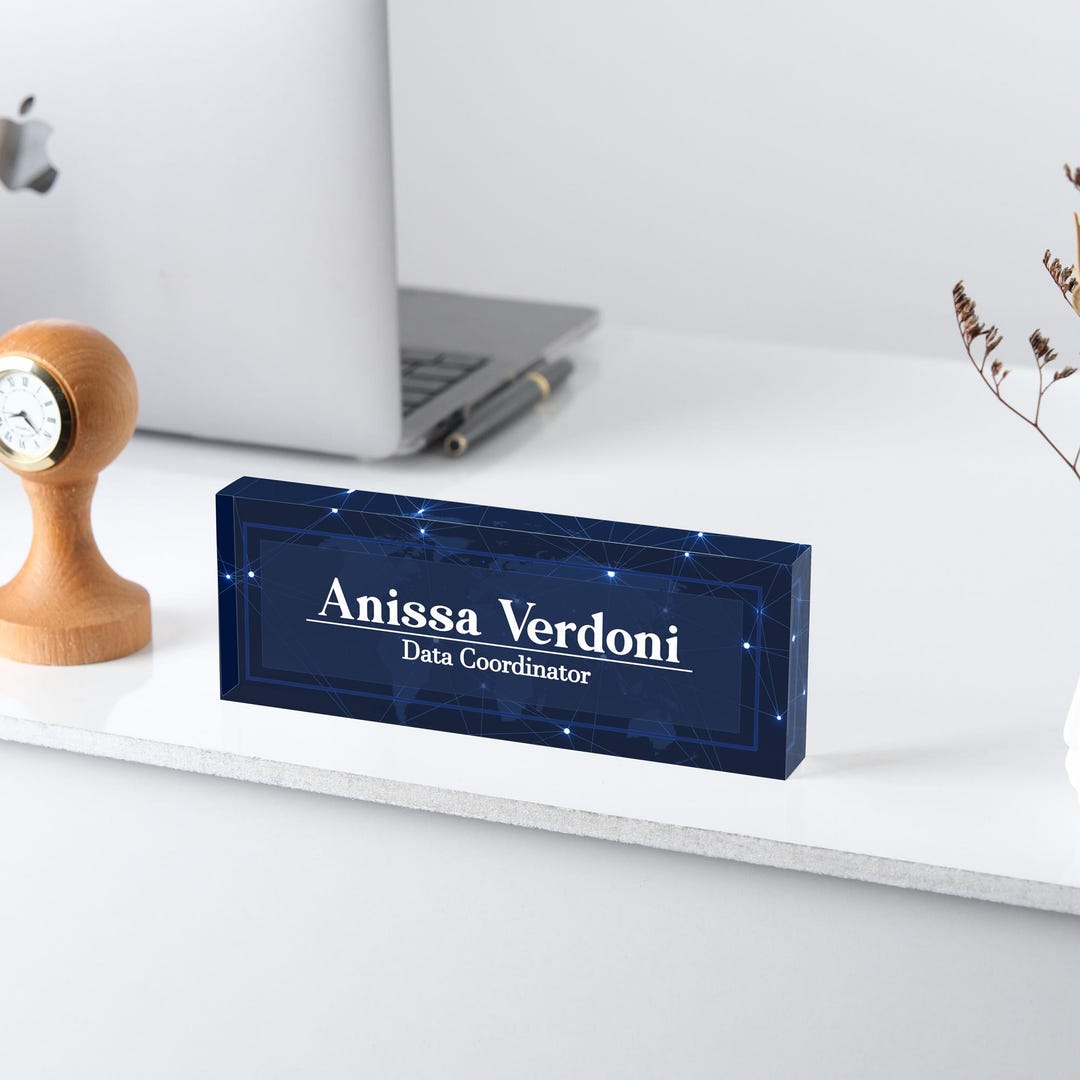 Own Your Space With A Custom Acrylic Desk Name Plate – Sleek ...