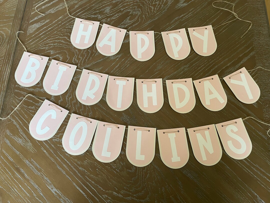 Handmade Pink and Cream Birthday Banner for Girls - Etsy