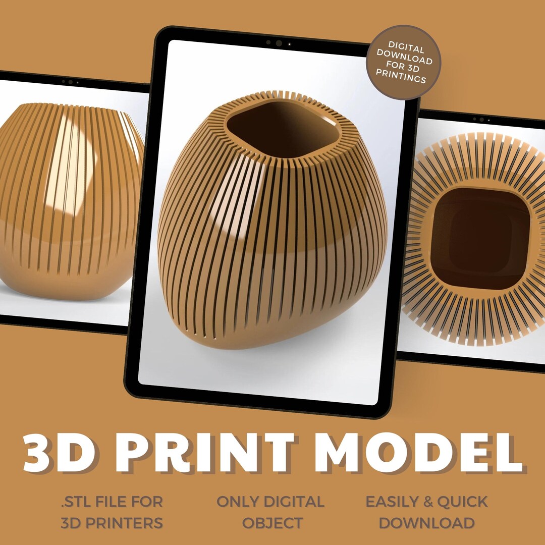 New Vase/flower Pot STL File, Modern Design, Home Decoration, Planter ...