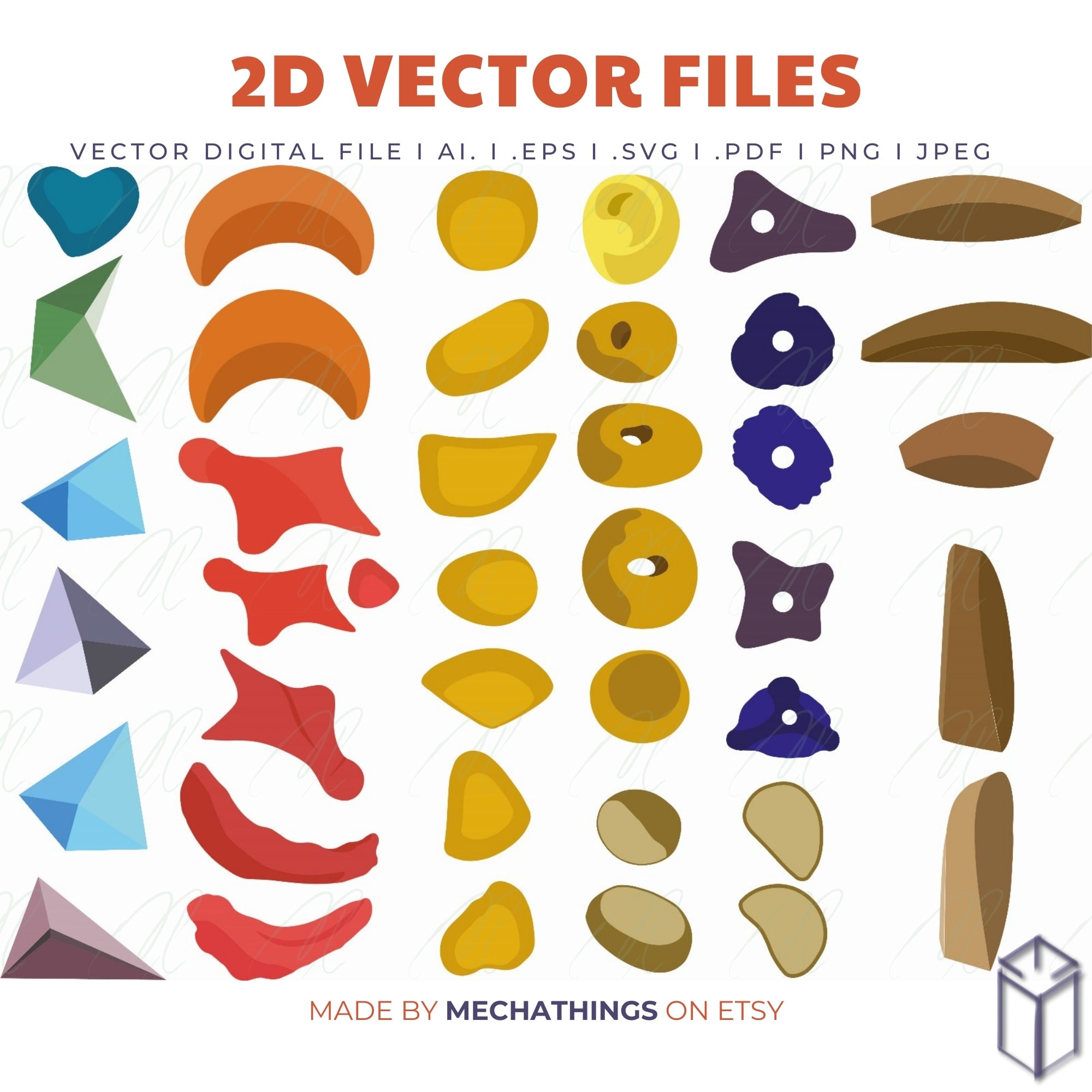 Climbing Holds Vector Files , 40 Different Holds for Climbing, Climbing ...