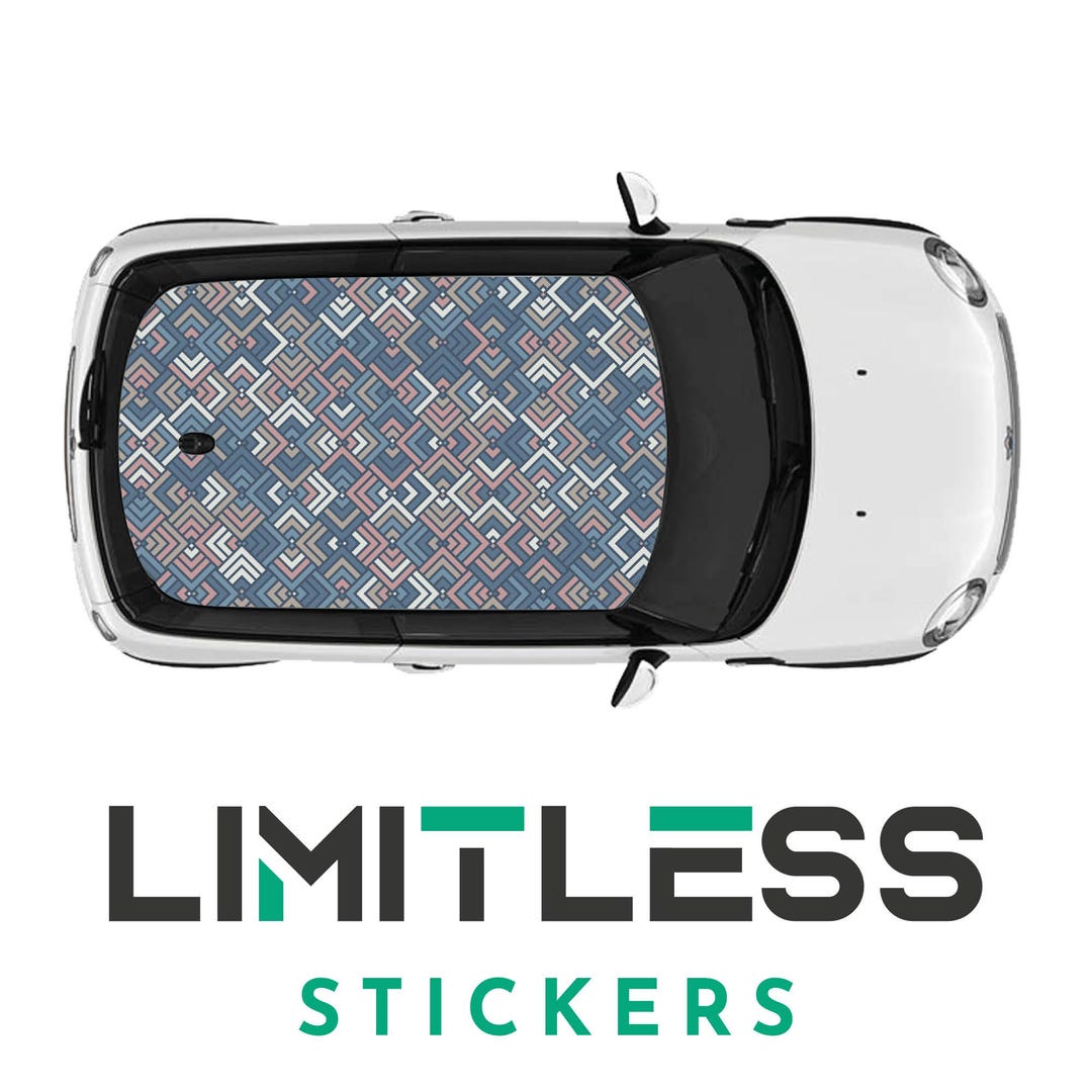 Mini Cooper Clubman Small Squares Roof Wrap Decal Sticker Vinyl Graphic ...