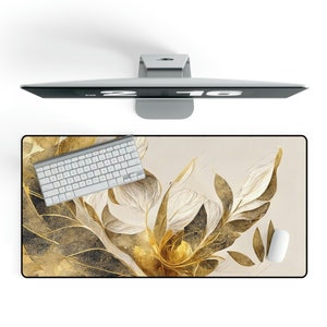 Gold Desk Mat Aesthetic, Luxury Office Desk Accessories for Women ...
