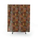 Terracotta Shower Curtain, Wood Stump Rusty Brown Bathroom Curtain Set ...