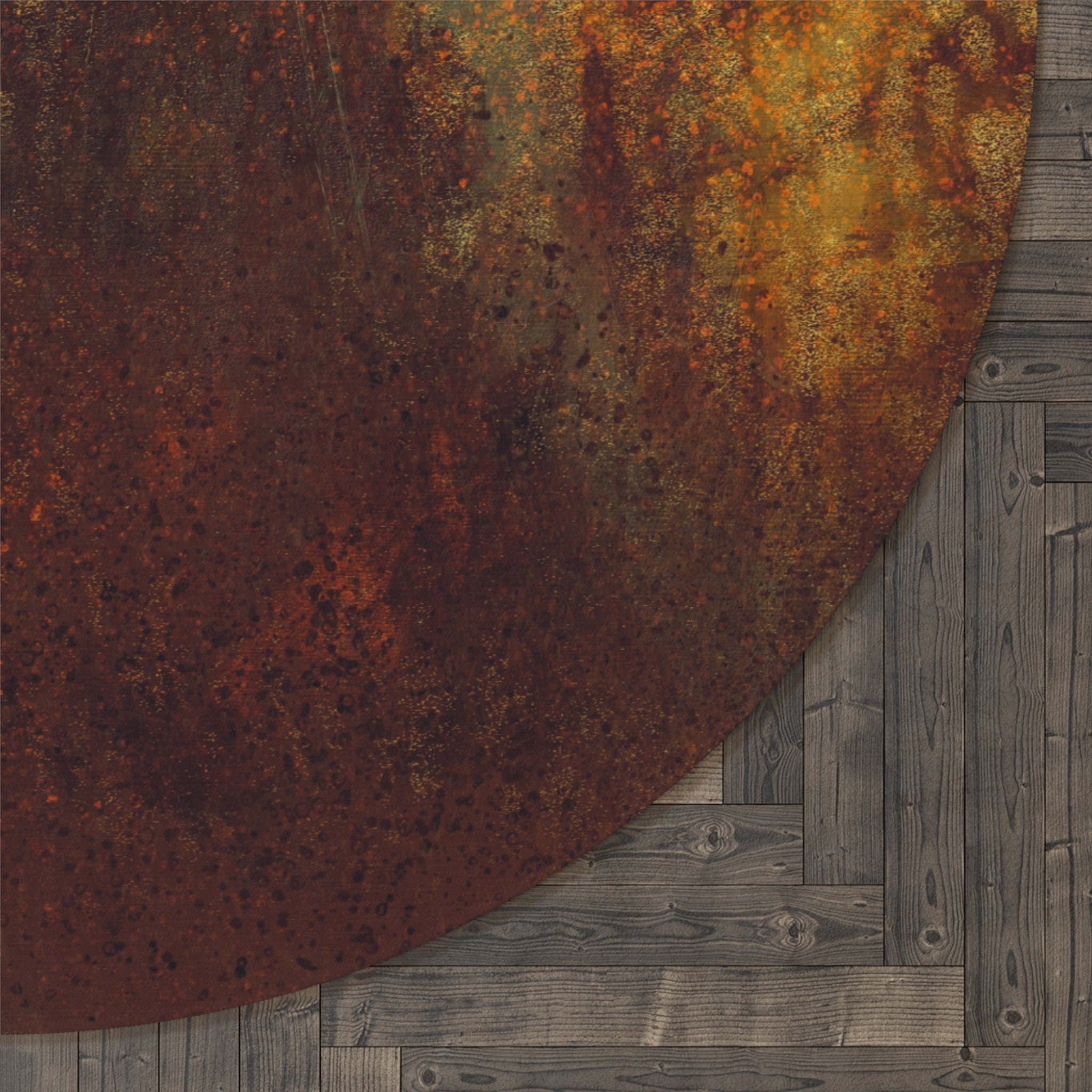 Rust-colored Round Rug 60 60 Retro Burnt Orange Home Decor & Bedroom ...