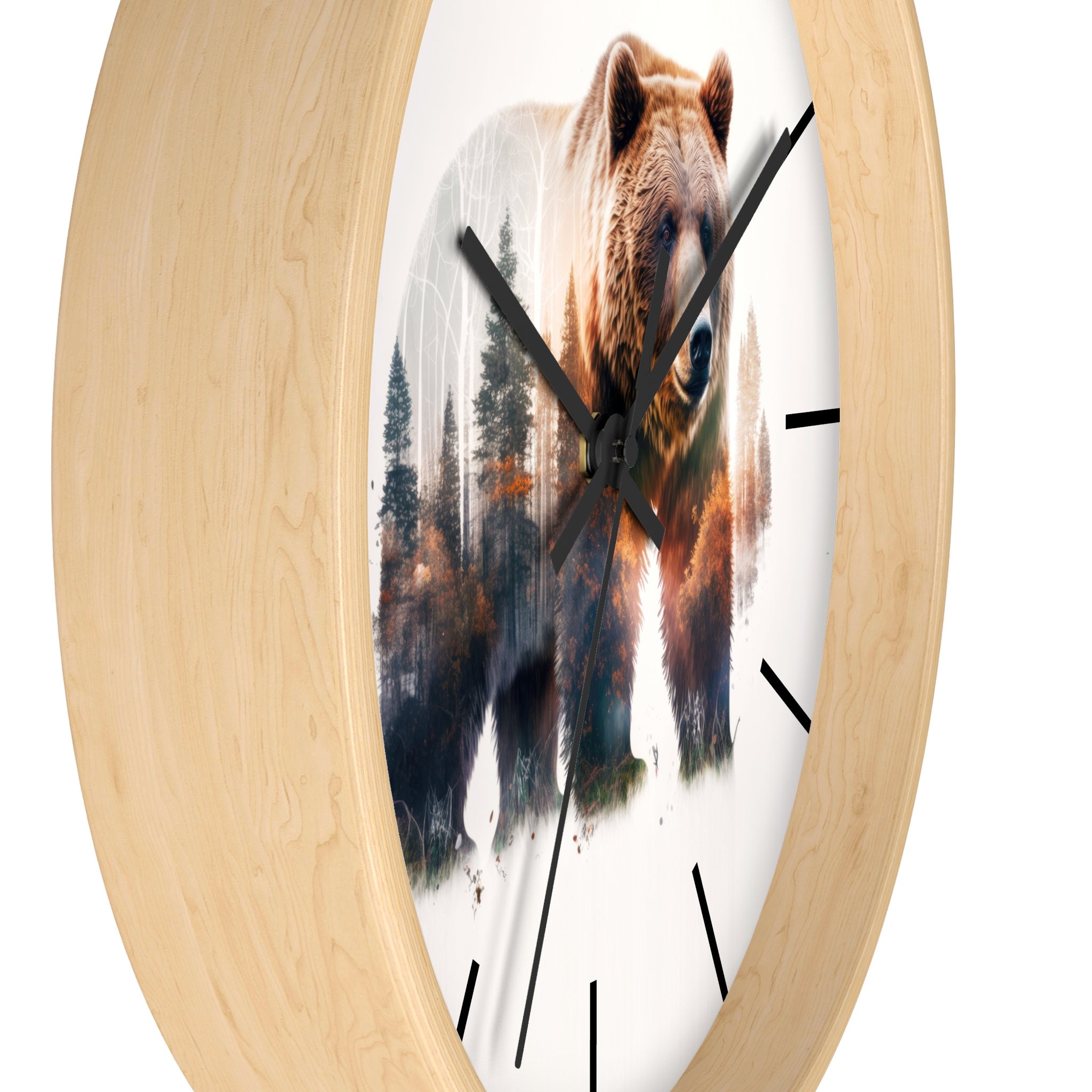 Brown Bear Wall Clock 10: Forest Nature-inspired Wall Decor, Woodland ...