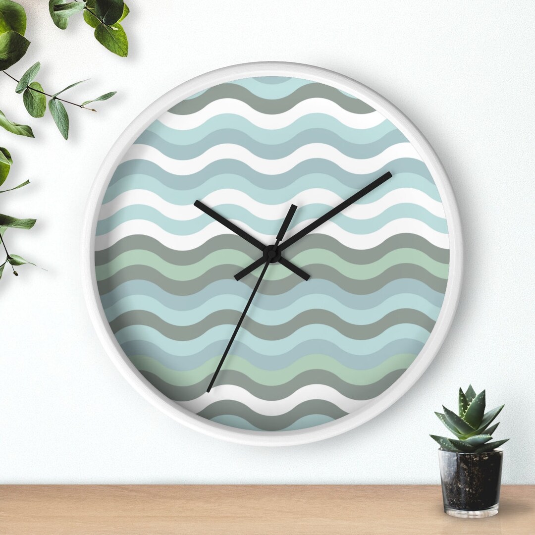 Scandinavian Wall Clock, Natural Wood Round Clock, Retro Boho Wall ...