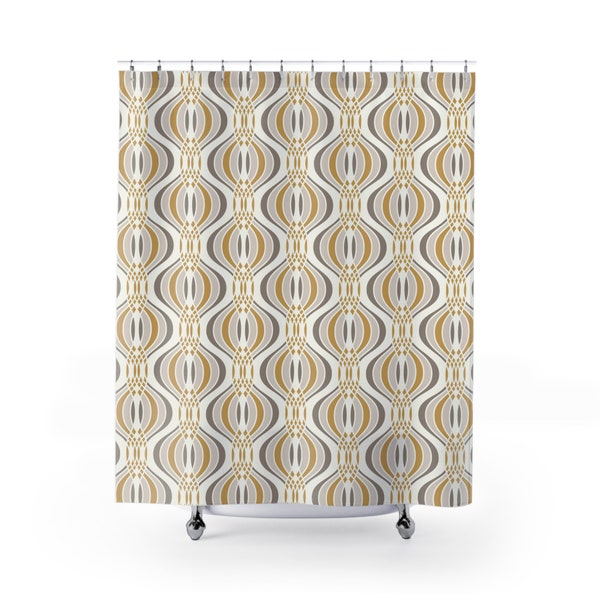 Mid Century Modern Shower Curtain Etsy