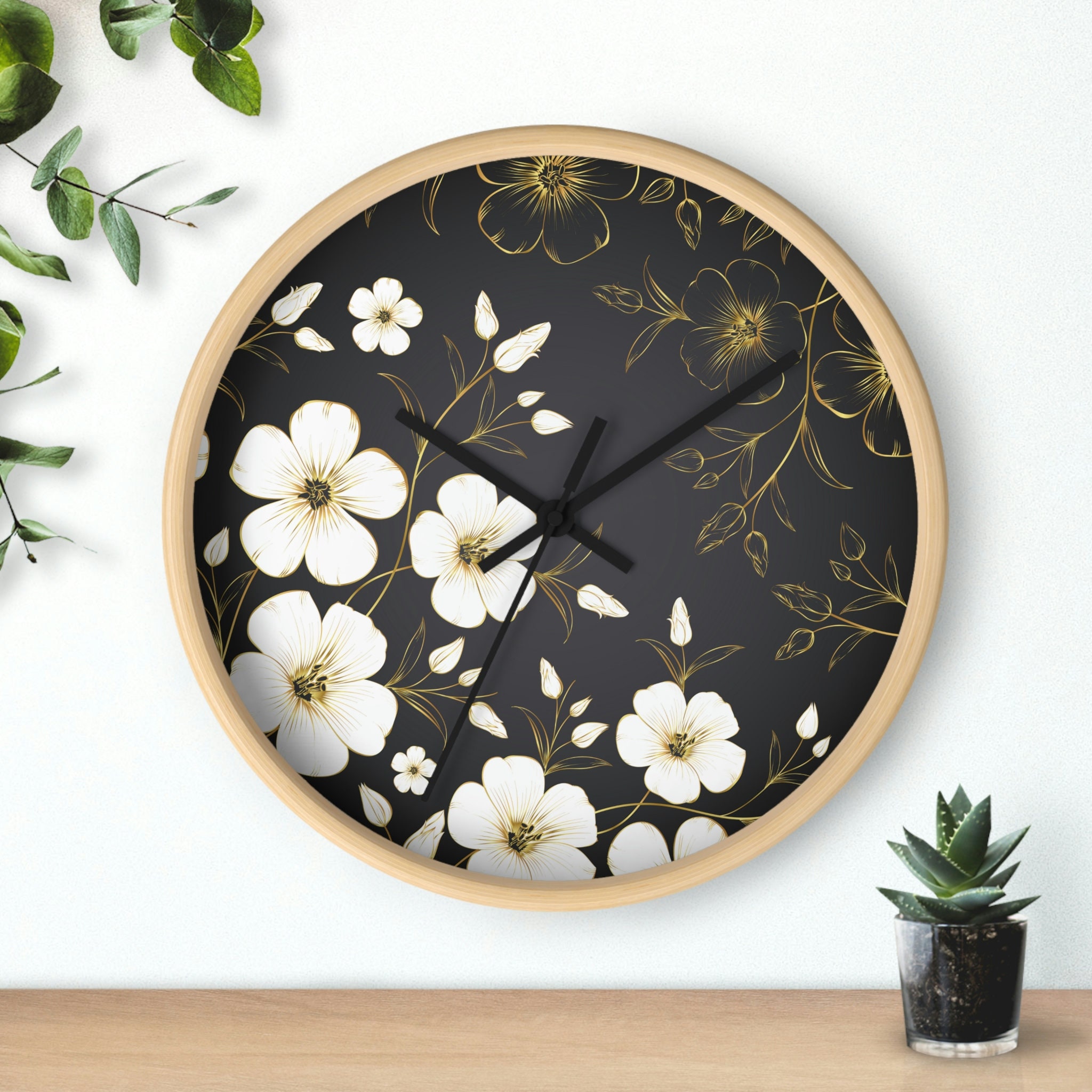 Gold Cherry Blossom Wall Clock Sakura Japanese Wall Art - Etsy