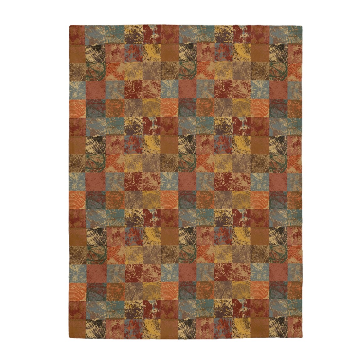 Rust Throw Blanket Boho Terracotta Checkered Blanket for Bed - Etsy