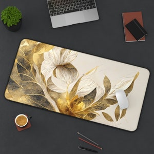 Gold Desk Mat Aesthetic, Luxury Office Desk Accessories for Women ...