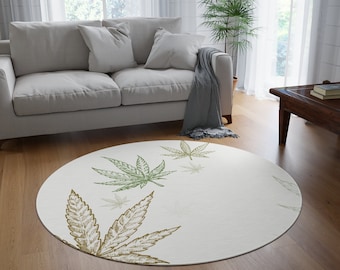 Weed Round Rug - Etsy