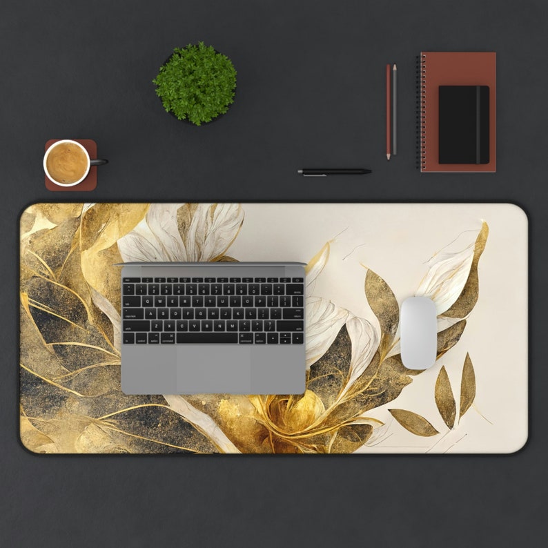 Gold Desk Mat Aesthetic, Luxury Office Desk Accessories for Women ...