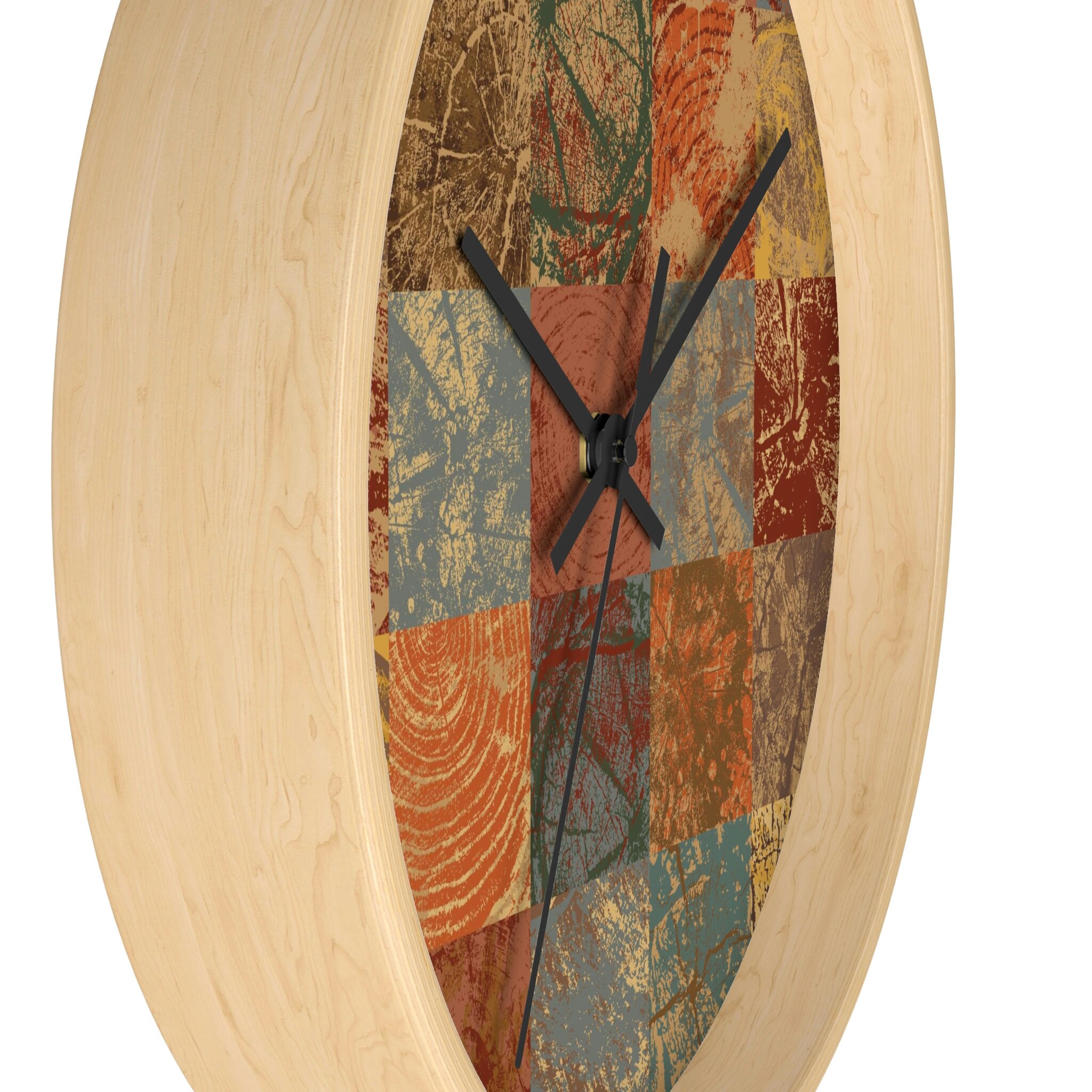 Terracotta Wood Wall Clock 10", Burnt Orange Rust Southwestern Wall ...