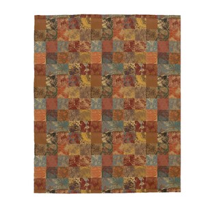 Rust Throw Blanket Boho, Terracotta Checkered Blanket for Bed Couch ...