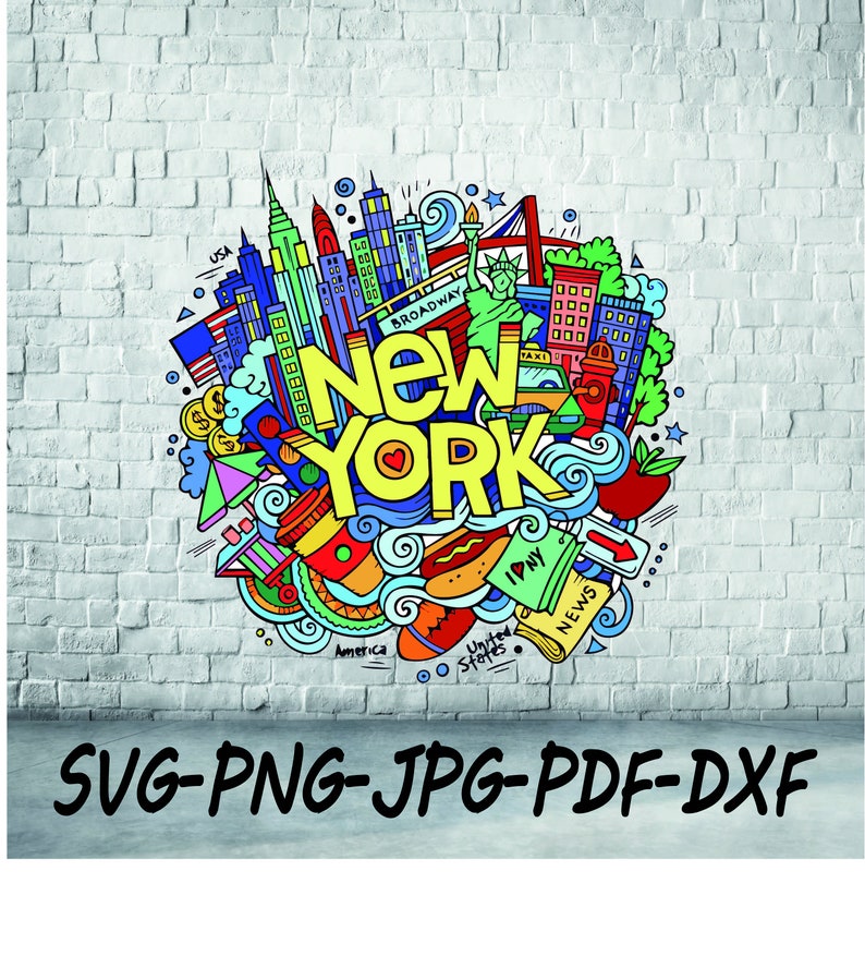 New York Svgclipart Cricut Svgpngdxfpdfjpg Digital - Etsy
