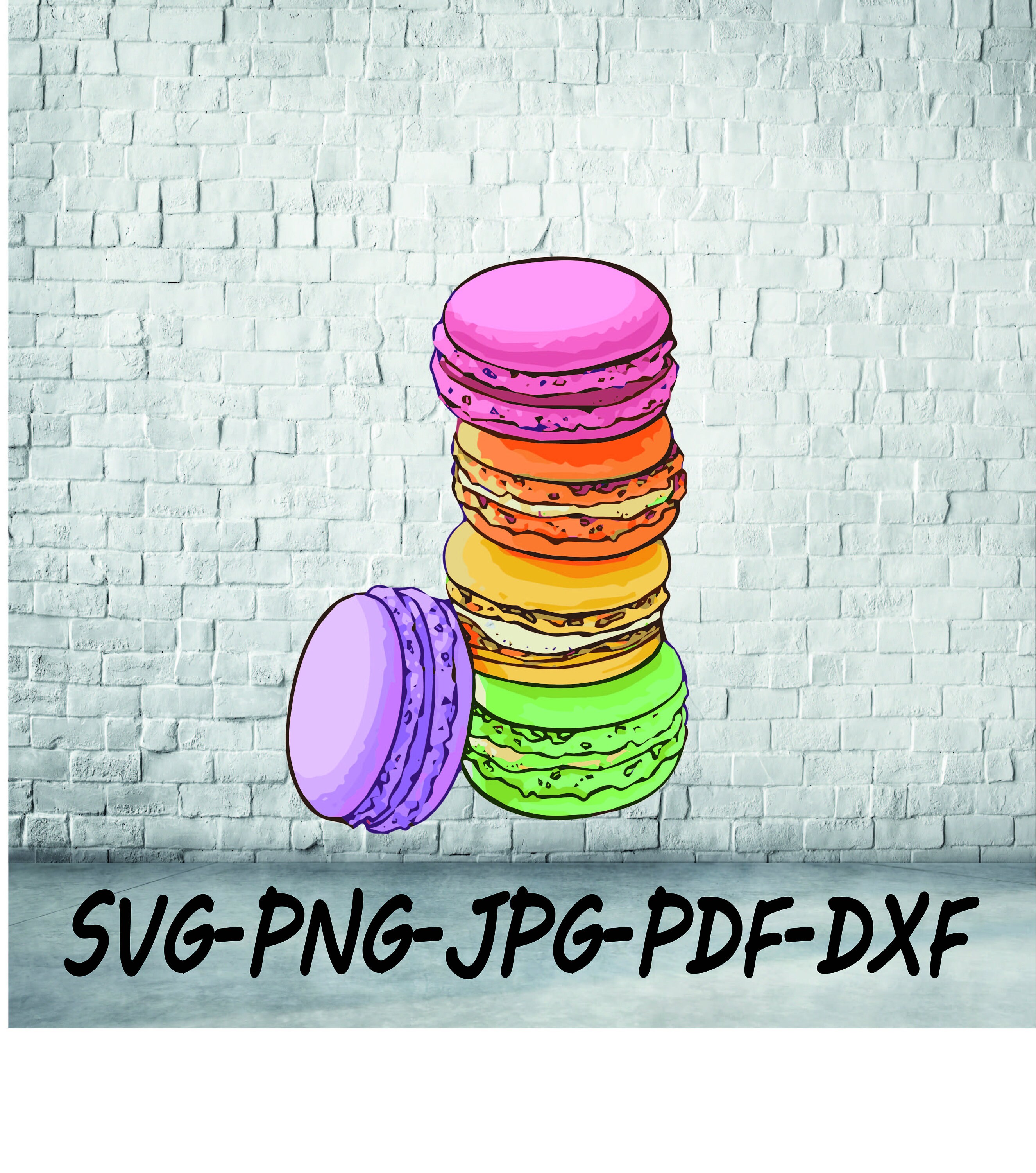 Macarons Svgclipart Cricut Svgpngdxfpdfjpg Digital - Etsy