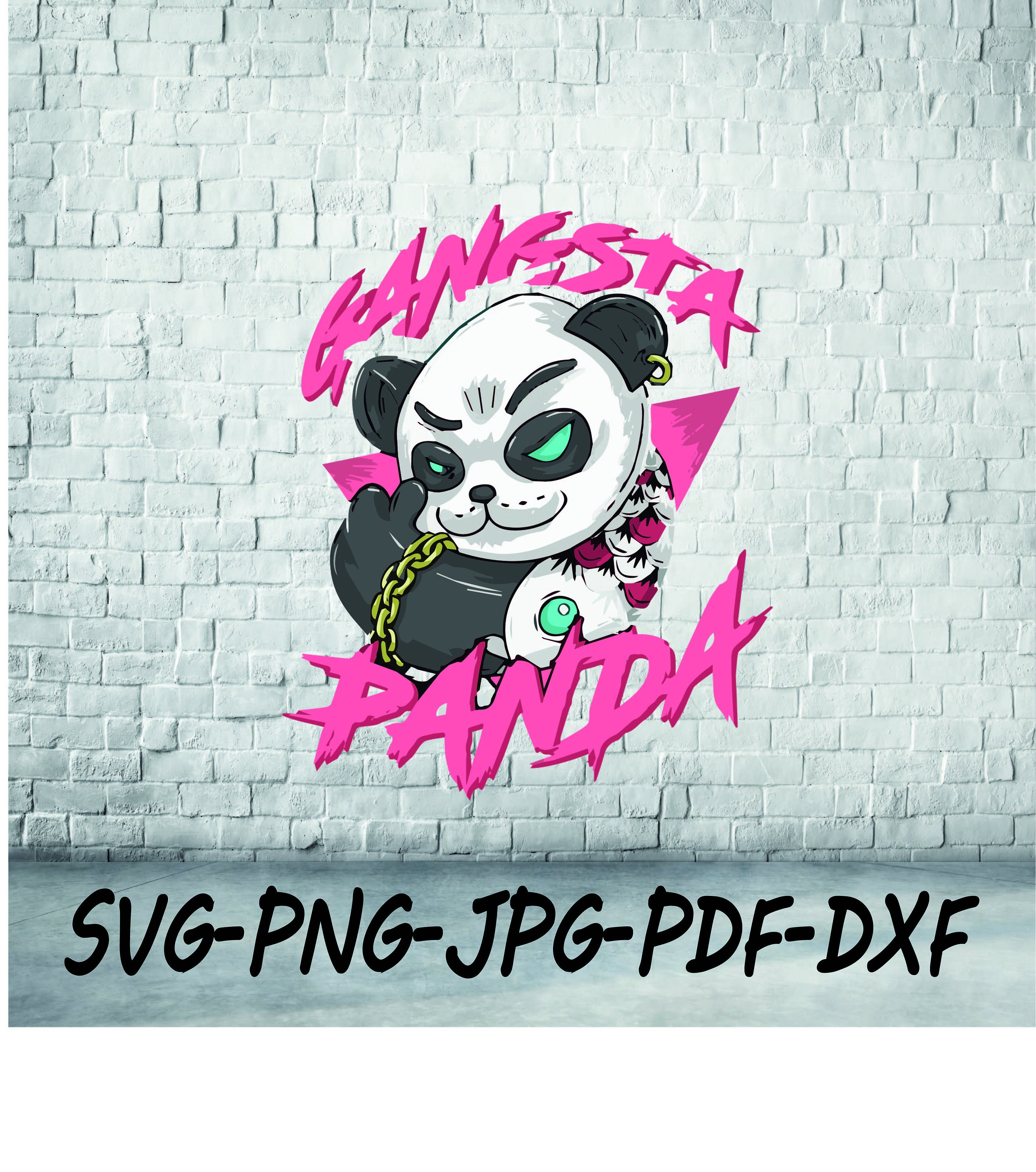 Gangsta Panda Svgclipart Cricut Svgpngdxfpdfjpg | Etsy