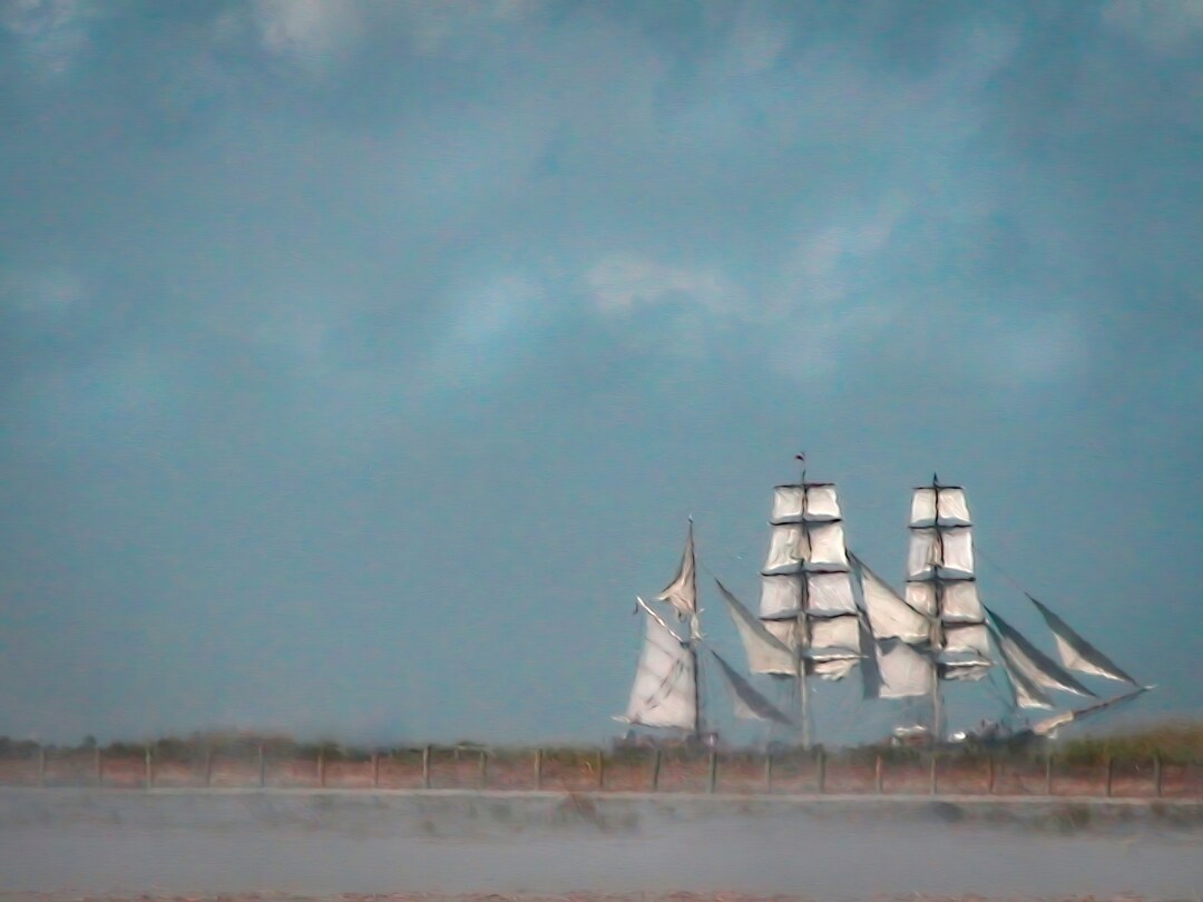 Phantom Tall Ship Sailing Across the Sand - Matted Print - Etsy