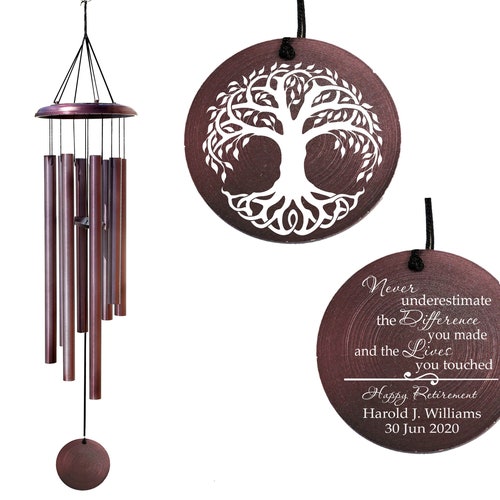 Personalized Retirement Wind Chimes Retirement Gifts Tree of - Etsy