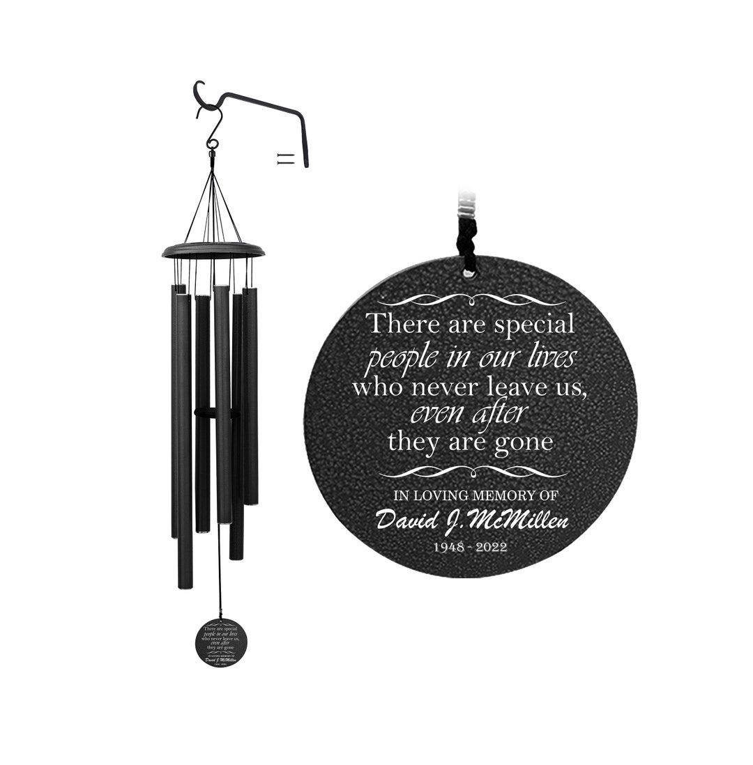 Personalized Memorial Gift Wind Chime Black Wind Chime in Memory of ...