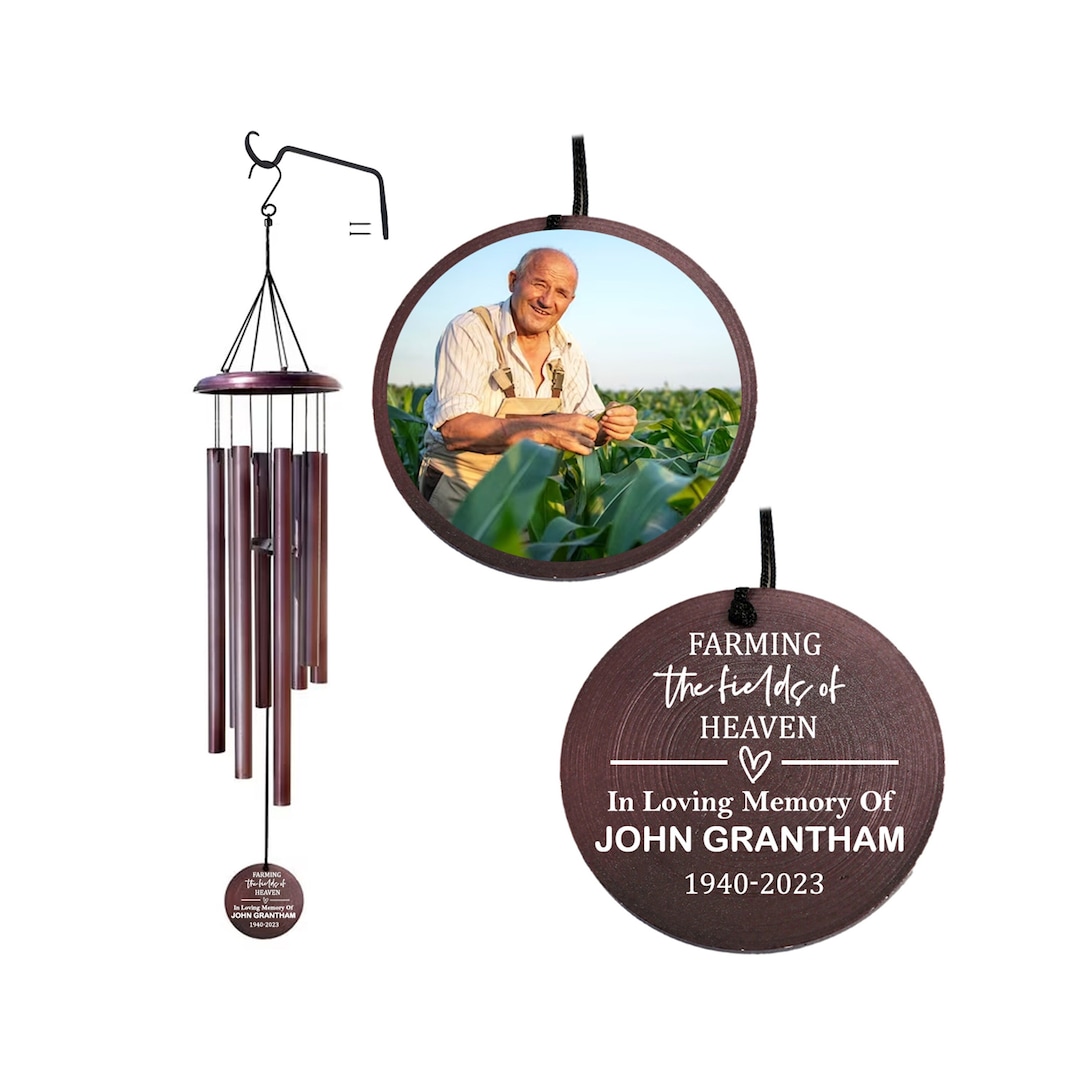 Farming in Heaven Wind Chime | Personalized Memorial Gift | Farmer ...
