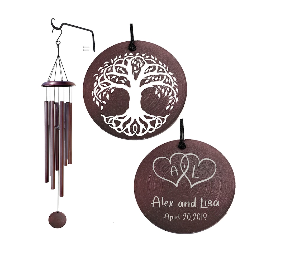 Personalized Wedding Wind Chime Interlocking Hearts Wind Chime ...